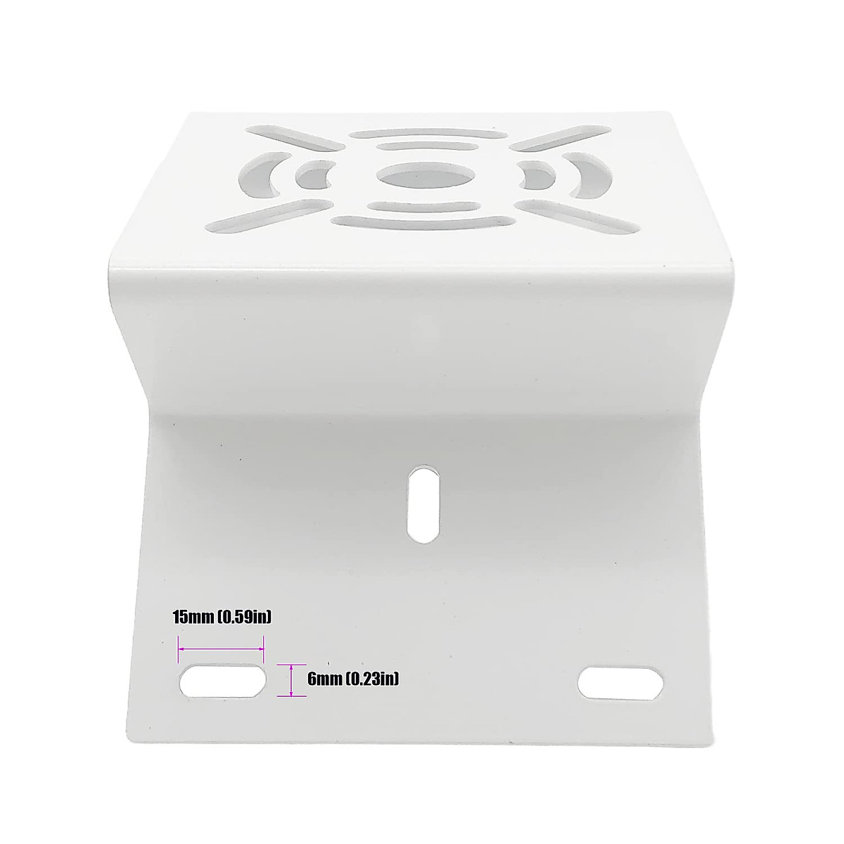 Medium Size External Corner Wall Mount Iron Plate Vertical Bracket for PTZ CCTV Surveillance Camera Metal Holder White