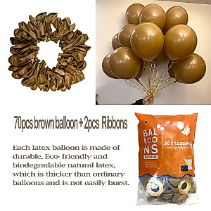 Jonhamwelbor Light Brown Balloons 12 inch 100 Pack Coffee Brown Matte Mocha Caramel Helium Latex Balloons for Birthday Baby Shower Wedding Decorations