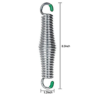 EXPERY 2 Pack Porch Swing Springs, Heavy Duty Hammock Hanging Chair Spring, Znic Plated Hanger Ceiling Mount Spring for Hanging Swing Bench, Hammock Chair, Punching Bag, Yoga Sling