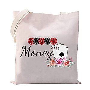 VAMSII Poker Gift Poker Money Bag for Casino Theme Poker Party Gambling Storage Bag Ideal Gift For Gamblers (Tote)
