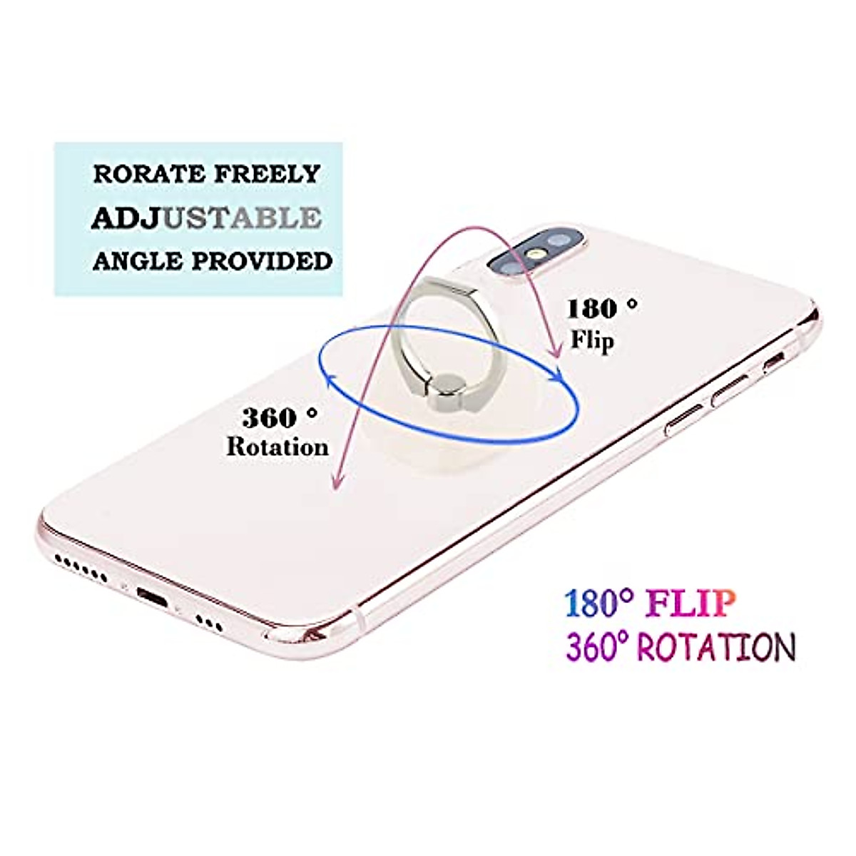 Transparent Circular Cell Phone Ring Holder Kickstand,Clear Phone Finger Ring Grip Stand for Phones,Pad