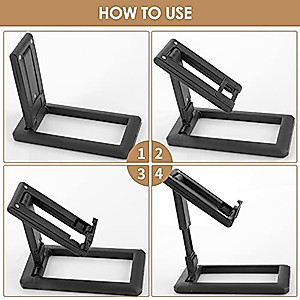 TIESOME Foldable Phone Stand for Desk, Adjustable Angle Height Cell Phone Stand for Desk Fully Foldable Mobile Phone Holder Compatible with All Mobile Phones
