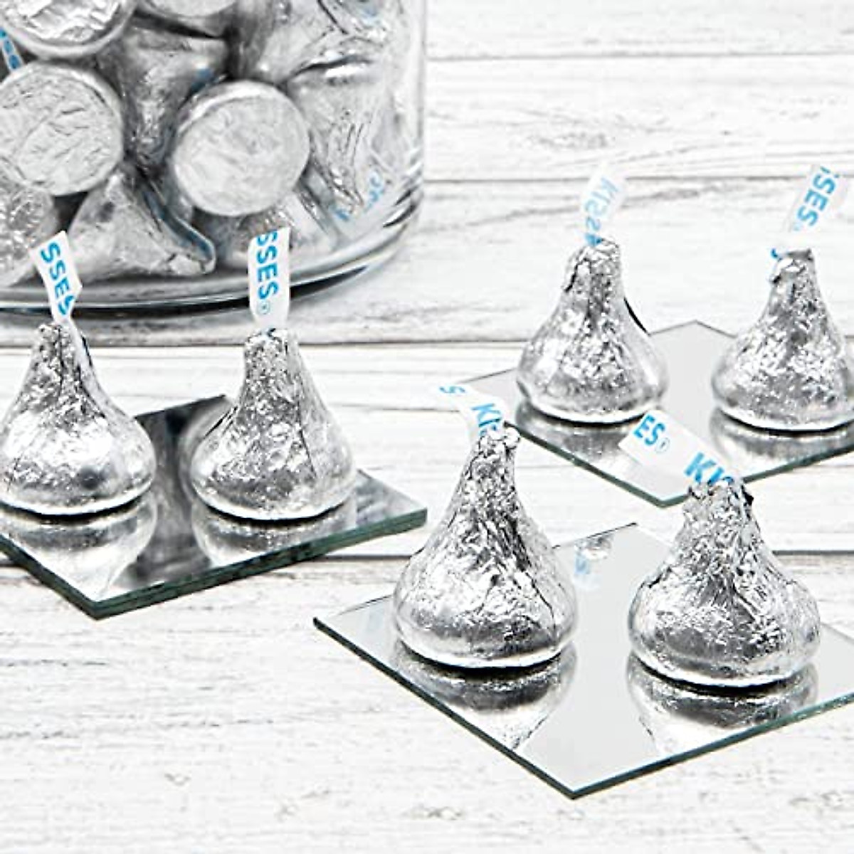 Square Mirror Tiles for DIY Crafts and Home Decorations (2-in, 60-Pack)