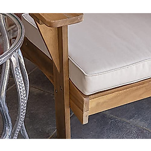 Linon Home Décor Caitlyn Brown Outdoor Chair, Natrual/White