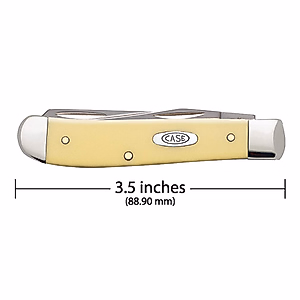 CASE XX WR Pocket Knife Yellow Synthetic Mini Trapper Carbon Steel Item #029 - (3207 CS) - Length Closed: 3 1/2 Inches