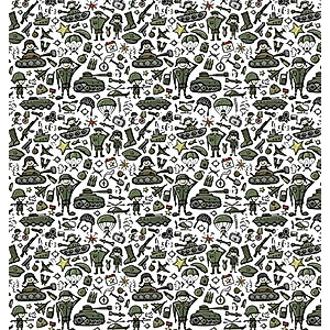 Stesha Party Military Present Gift Wrapping Paper - Folded Flat 30 x 20 Inch - 3 Sheets