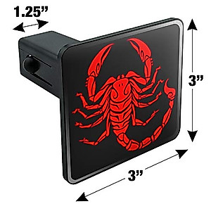 Red Tribal Scorpion Tow Trailer Hitch Cover Plug Insert 1 1/4 inch (1.25")