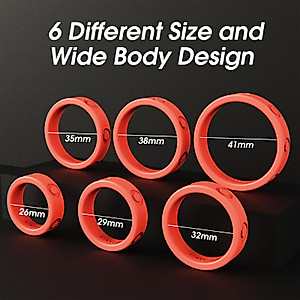 6 PCS Penis Ring Set, 6 Different Sizes Silicone Adult Cock Ring Sex Toy for Men - Cock Ring for Couple Game Pleasure with Soft Material for Enhancing Long Erection & Training