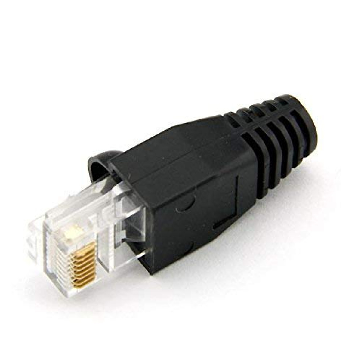 GFORTUN 100pcs RJ45 Cat6 Cat5E Ethernet Cable Snagless End Boots Cap Connector Cover Modular (Black)