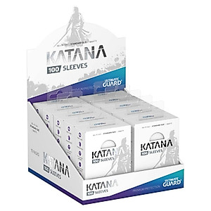 Ultimate Guard Katana Sleeves White Standard Size Cards Display Box [10 Packs]