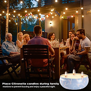 Citronella Candles Outdoor, Large Citronella Candle Set of 3, 12 oz 3 Wick Citronella Oil Candle, 240 Hour Burn Time, Natural Soy Wax Huge Jar Candles for Patio Home Yard Camping