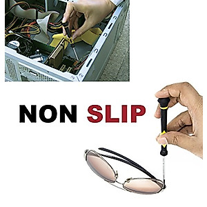 Kutir Precision Screwdriver Set (Set of 6) - Magnetic Flathead and Philips With Separate Colors Handle - Professional Repair Tool Kit For Electronics, iPhone, SmartPhone, PC, Jewelry, Watch, Eyeglass