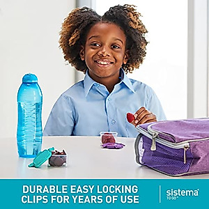 Sistema To Go Collection Mini Knick Knack Snack Container, 2.09 oz./62 mL, Pink/Green/Blue/Purple, 4 Count