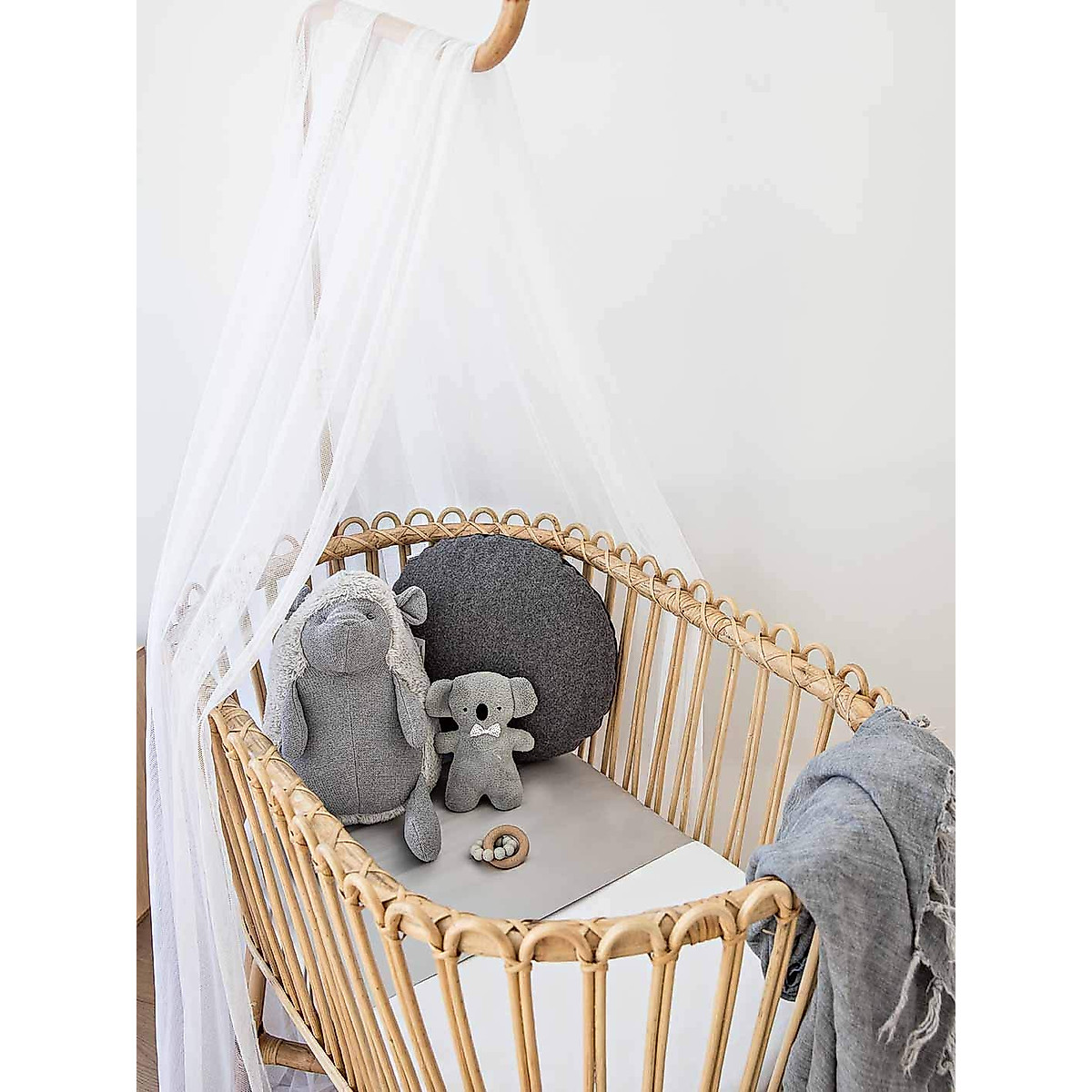 SLEEPY SILK - Baby Silk Bassinet Sleeve | Silk Bassinet Sleeve for Baby Hair Loss | Silk Baby Bassinet Bedding in 25 Momme Mulberry Silk | SIDS Safe Silk Bassinet Slip for Baby | Dove Gray