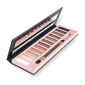 BestLand 2 Pack 12 Colors Makeup Nude Colors Eyeshadow Palette Natural Nude Matte Shimmer Glitter Pigment Eye Shadow Pallete Set Waterproof Smokey Professional Beauty Makeup Kit (2 PCS)