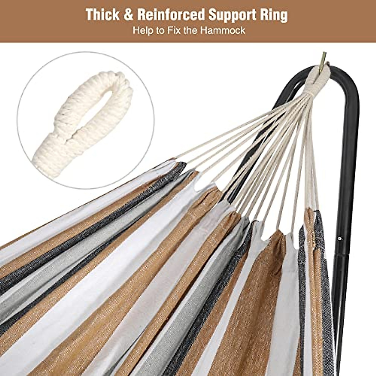 RedSwing Double Hammock with Stand, 2 Person Heavy Duty Steel Hammock Stand, Portable Standing Hammock for Indoor Outdoor Backyard Patio, 330lbs Capaticy