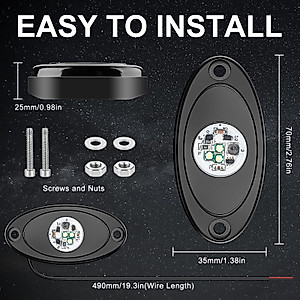 YONEDA Rock Lights for Trucks(4 Pods White)