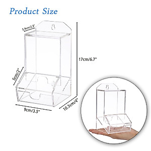 Hipiwe Clear Qtip Dispenser Wall Mount Acrylic Q Tip Holder Bathroom Cotton Ball Organizer Box with Lid Vanity Storage Canister Box for Cotton Swabs Dental Floss, 4"x 3.5"x 6.7"