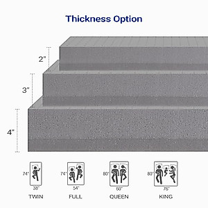 Maxzzz 4 Inch Mattress Topper Queen Size, Medium Firm Memory Foam Bed Mattress Topper, Ventilated Mattress Pad CertiPUR-US Certified Plush