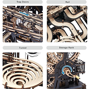ROKR 3D Wooden Puzzles for Adult, Marble Run Puzzle Model Mechanical Marble Run Building Kits DIY Toy Hobbies for Adults for Men, Women