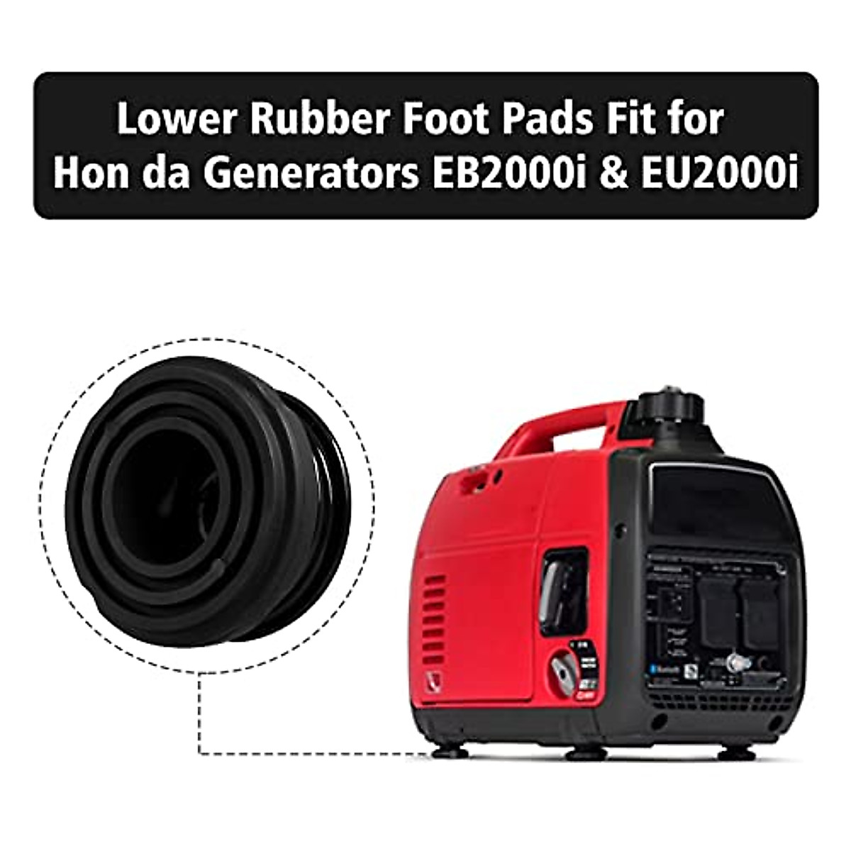 Rubber Foot Pads Fit for Hon da Generator - Lower Rubber Vibration Foot Pads Fit for Hon da EU2000i EB2000i Generator, Replace 68325-Z07-003, Set of 4