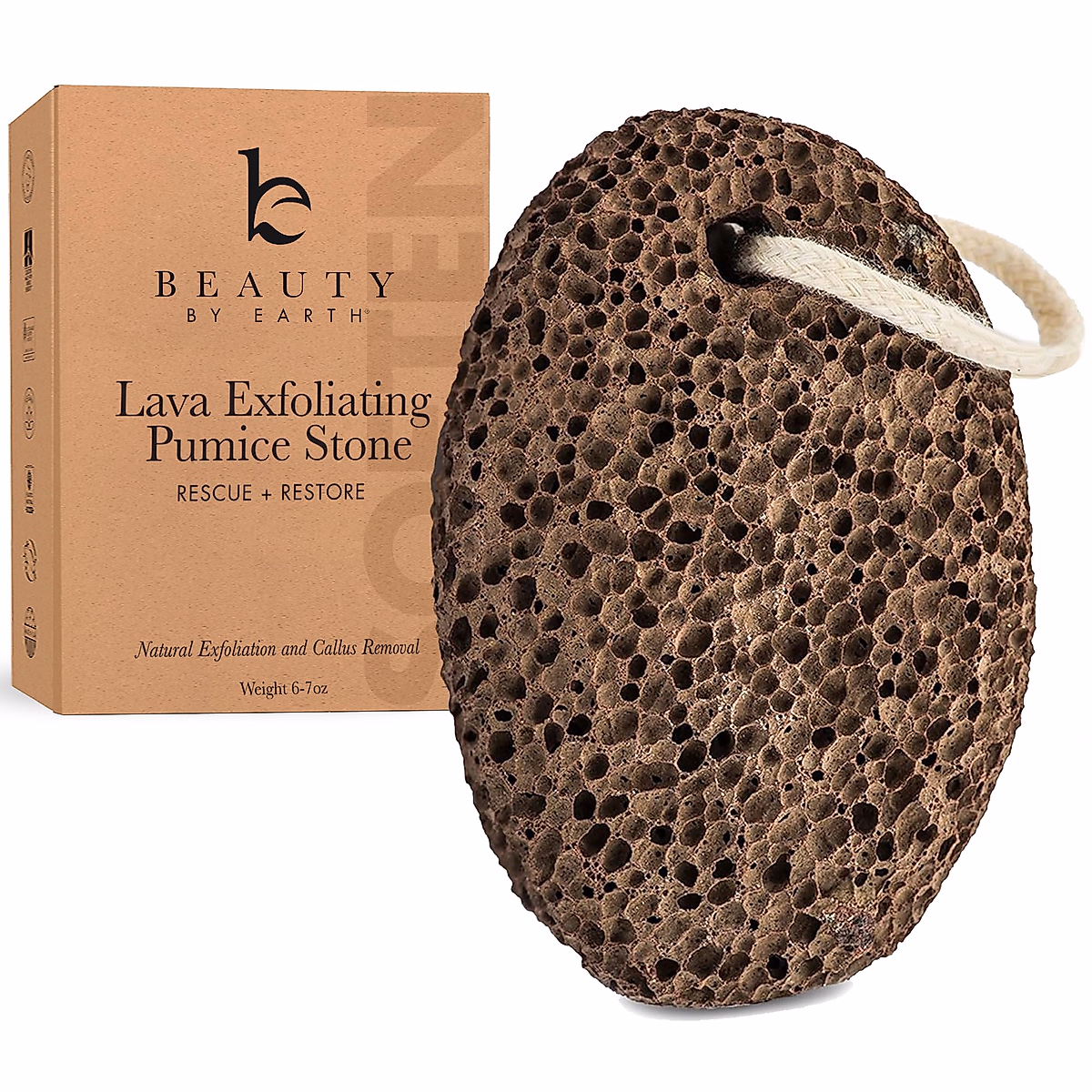 Pumice Stone for Feet - Natural Lava Stone Foot Exfoliator, Callus Remove for Feet, Hands & Dead Skin, Foot Scrubber for Pedicure & Cracked Heels, Strong & Durable Design for Smooth & Soft Feets