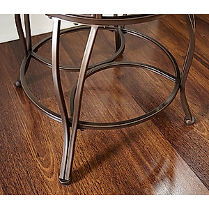Powell Big and Tall Back Scroll Stool, Counter Height, Dark Bronze/Brown