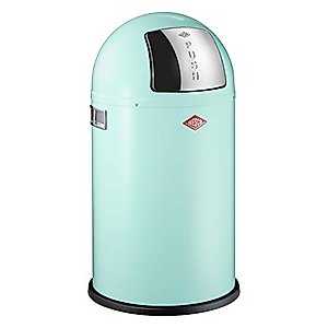 Wesco Push Boy Rubbish Bin, Powder-Coated Sheet Steel, 35 x 35 x 63 cm, Powder-Coated Sheet Steel, Mint, 35.0x35.0x63.0 cm