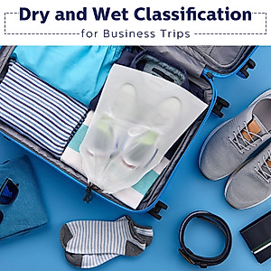 Shappy 50 Pcs Translucent Shoes Bags for Travel Storage Large Clear Drawstring Bags Plastic Portable Shoe Organizer Pouch (Classic,11.8 x 15.7 Inches)