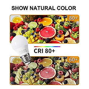 Warm White A15 Appliance Light Bulb, 40W Equivalent, 120V, 2700K, E26 Medium Base, LED Light Bulbs for Refrigerator, Fridge, Freezer, Stove Hood, Range Hood, Waterproof, Shatterproof, Not Dimmable