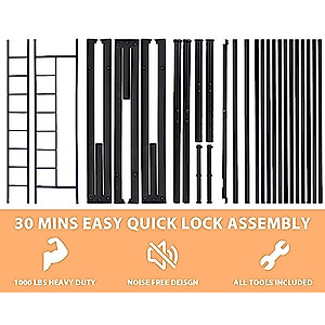 Haiput Wam King Metal Bed Frames with Headboard, Metal Platform Bed Frame King Noise-Free, Farmhouse Bed Frame No Box Spring Needed, Easy Assembly,King