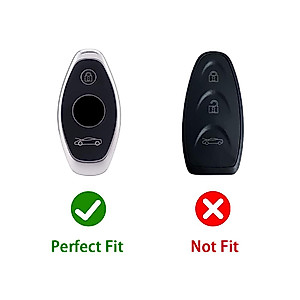 Noreyvis Alcantara Leather Key Fob Cover Protective Shell Case with Keychain Compatible for McLaren 720S 570S 570GT 600LT(Black)