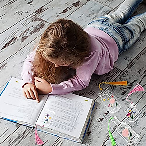 120 Pieces Mixed Size Transparent Dried Flower Bookmarks Kit Cute Bottle Shaped Flower Bookmark Maker Handmade DIY Transparent Floral Page Clear Floral Bookmark Point Tweezer Hole Punch