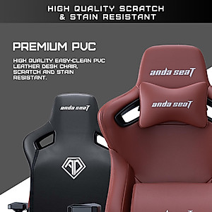 Anda Seat Kaiser Frontier Maroon PVC Leather Gaming Chair - XL Premium Ergonomic Gamer Chair for Adults, Video Game Chairs with Memory Foam Neck Pillow & Lumbar Back Support - Office Computer Seat