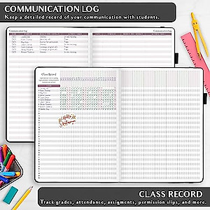 Legend Teacher Planner – Undated Lesson Plan Book for Teachers with Weekly & Monthly Calendars - Classroom Organization & School Year Planner – 8.5”x11.5” Hardcover (Black Debossed)