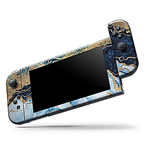 Design Skinz Foiled Marble Agate - Skin Decal Protective Scratch-Resistant Removable Vinyl Wrap Kit Compatible with The Nintendo Switch Console, Dock & JoyCons Bundle