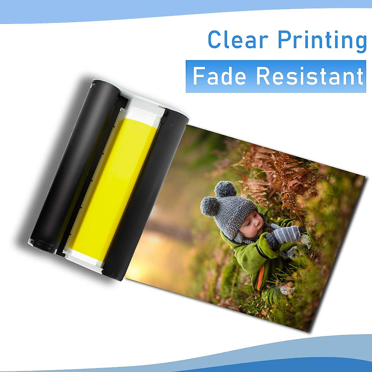 Absonic 4 Pack Compatible Ink Cartridges Replace for Canon Selphy KP-108IN KP108 Color Ink Cassette 4x6 Inch for Selphy CP1300 CP1200 CP1500 CP800 CP900 Wireless Compact Photo Printer (Without Paper)