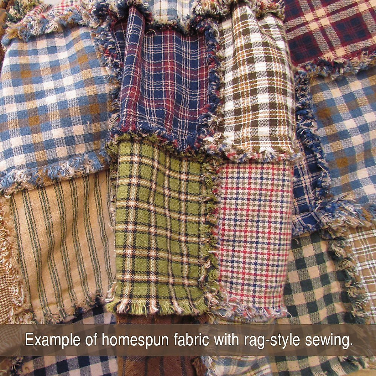 40 Primitive Charm Pack, 6 inch Precut Cotton Homespun Fabric Squares by JCS