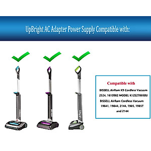 UpBright 27V AC Adapter Compatible with Bissell Multi Reach Plus 22V Vacuum 2716 131A0002 AirRam MK2 2524 2144 1984 19841 19844 1985 T 2151A 21512 21513 2151 1047N K12S270050U 1610982 161-0982 Charger