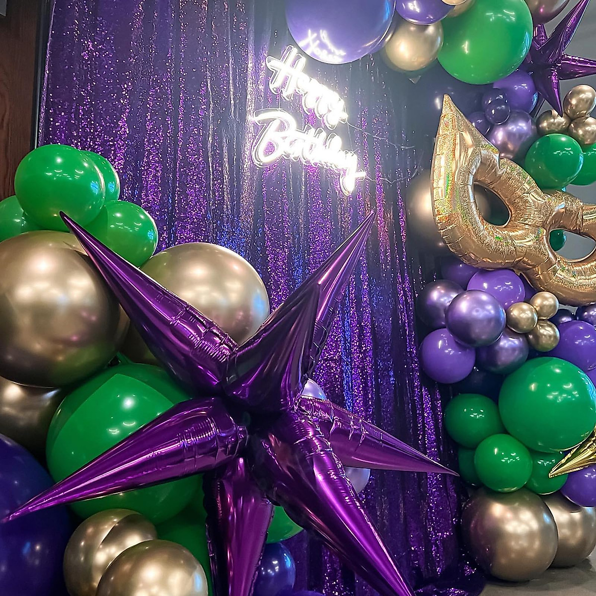 Purple Sequin Backdrop Curtain 4 Packs 2ftx8ft Sparkly Glitter Wedding Party Photography Background Drapes for Birthday Prom Decoration