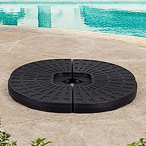 Amazon Basics HDPE Round Fan-Shaped Hanging Umbrella Base for Patio – Black