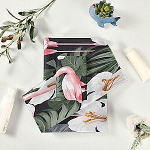 Flradish Flamingos Palm Flower Towels 3 Pack Bath Towels for Bathroom Set Soft Cotton Highly Absorbent Lightweight & Quickdry Towel Set 1 Bath Towel,1 Hand Towel,1 Washclothe