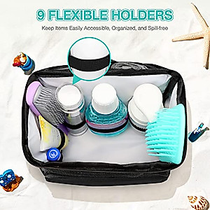 hatisan Portable Shower Caddy Dorm Room Essentials, Shower Caddy College Hanging Mesh Shower Caddy Bathroom Caddy, Shower Bag for College Shower Caddy Tote Traveling Gym Camping (Black)