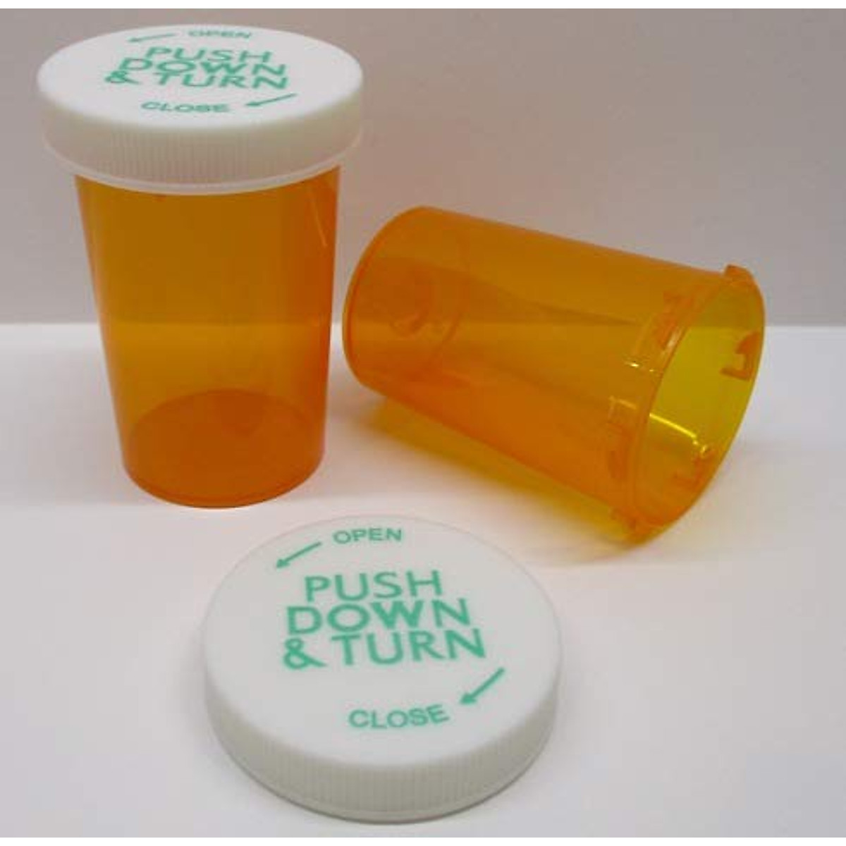 Plastic Prescription Vials/Bottles 100 Pack w/Caps Large 20 Dram Size-New