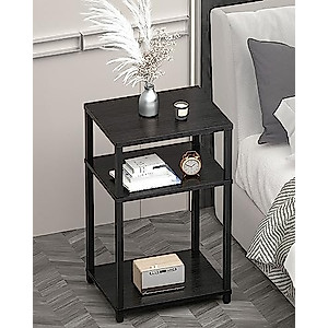 MINOSYS End Table Nightstand Bedside Table, Night Stand Accent Table for Couch, Living Room, Bedroom, Black, Easy Assembly.