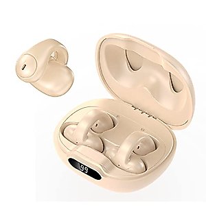 Open Ear Bone Conduction Earbuds Clip On Head Set Wireless Ear Clip Bone Conduction Headphones Headset Cycling Running Workout Earbuds Bluetooth Bone Conducting Induction Earphones Headphone