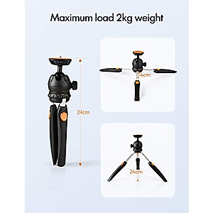 Projector, AKIYO Mini Portable Projector Tripod, 360° Arbitrary Rotation with 2 Height Modes, Multi-Function, Support Most of The Projectors Or Cameras Within 4.4lbs