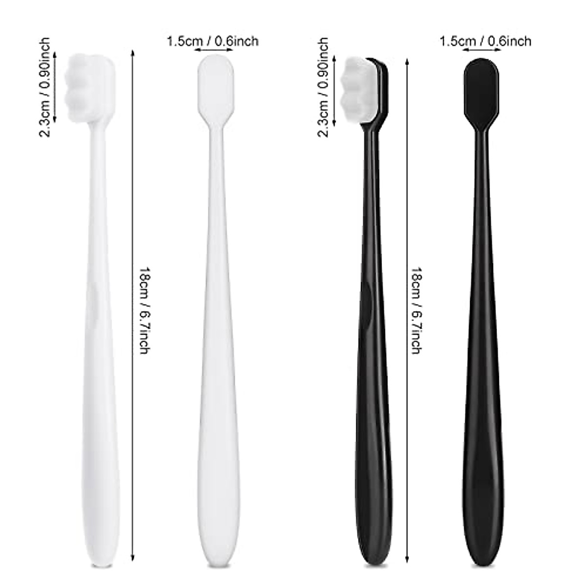 WLLHYF 2 PCS Extra Soft Micro Nano Toothbrush, Ultra Soft Toothbrushes with 10000 Soft Bristles Sterile Fiber Adult Toothbrush Painless Brushing for Teeth Oral Gum Recession