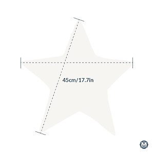 Malabar Baby Cotton Muslin Cushion, Soft Cute Pillow, 17.7x17.7 inches Cute Throw Pillow Decor for Room, Star Shape Erawan Grey