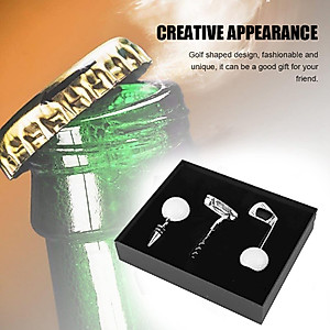 Wine Opener Set, Golf Bottle Opener, Manual Wine Bottle Opener, Zinc Alloy Handle Corkscrew Kit, for Wedding Birthday Day Wine Gift Set, for Golf Lovers and Beer Lovers (3 Pcs)